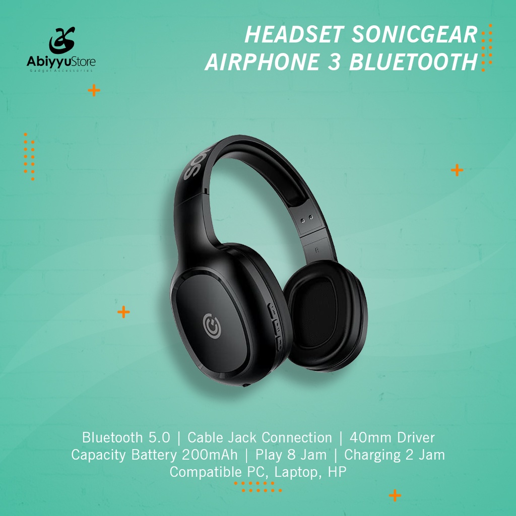 Jual Headset Bluetooth Sonicgear Airphone 3 Wireless Headphone Komputer ...