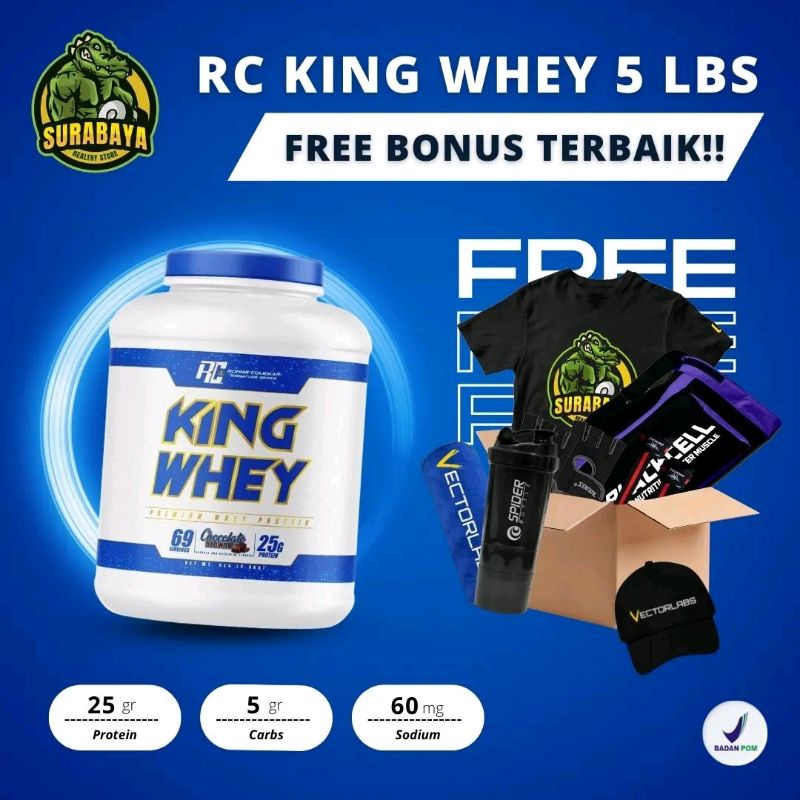 Jual RC KING WHEY PROTEIN ISOLATE 5 LBS BLEND CONCENTRATE BPOM RONNIE ...