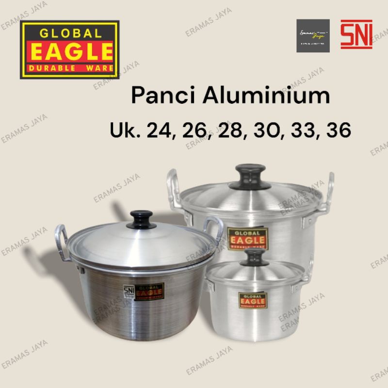 Jual Panci Aluminium set uk 24 26 28 30 33 36 CM Global Eagle / Panci sayur / Panci kuah rebus ...