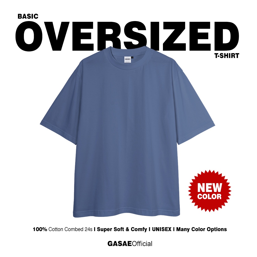 Jual GASAE Oversized T-shirt Steel Blue - Kaos Polos Oversize Steel ...