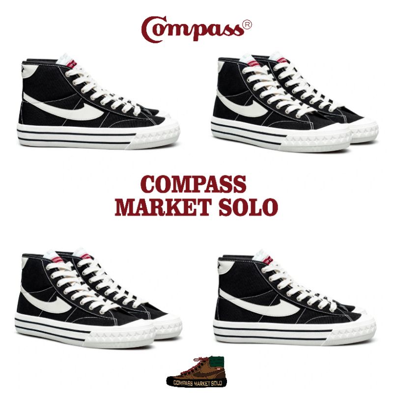 Jual [ORIGINAL] Sepatu Compass Retrograde High Decon Black White ...