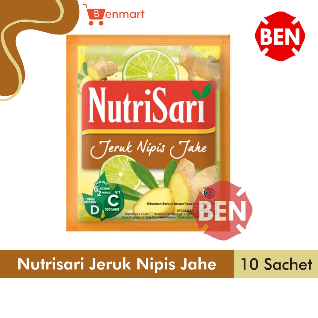 Jual Nutrisari Jeruk Nipis Jahe 1 Renceng 10 Sachet Pcs Nutri Sari ...