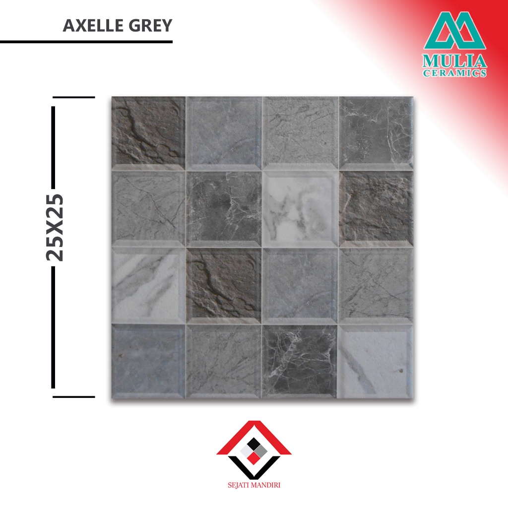 Jual keramik 25x25 - motif dekoratif - Mulia axelle grey | Shopee Indonesia
