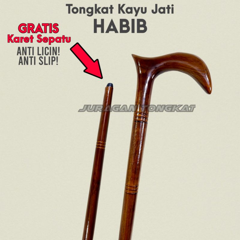 Jual Tongkat Kayu Jati Habib / Tongkat Jalan / Tongkat Kayu / Tongkat ...
