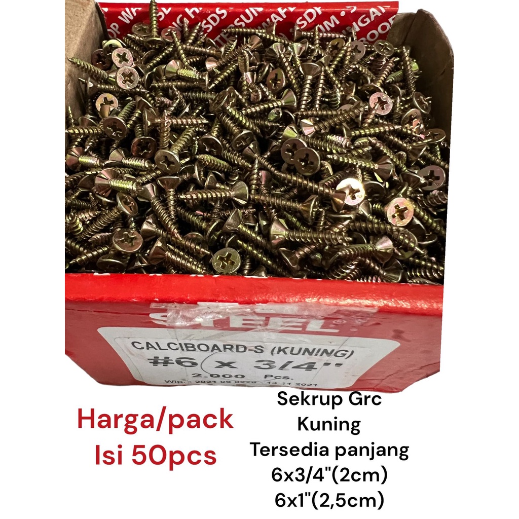 Jual SEKRUP GRC KINING / SKRUP KALSI BOARD 6x3/4" 2cm 6x1" 21/2cm ...