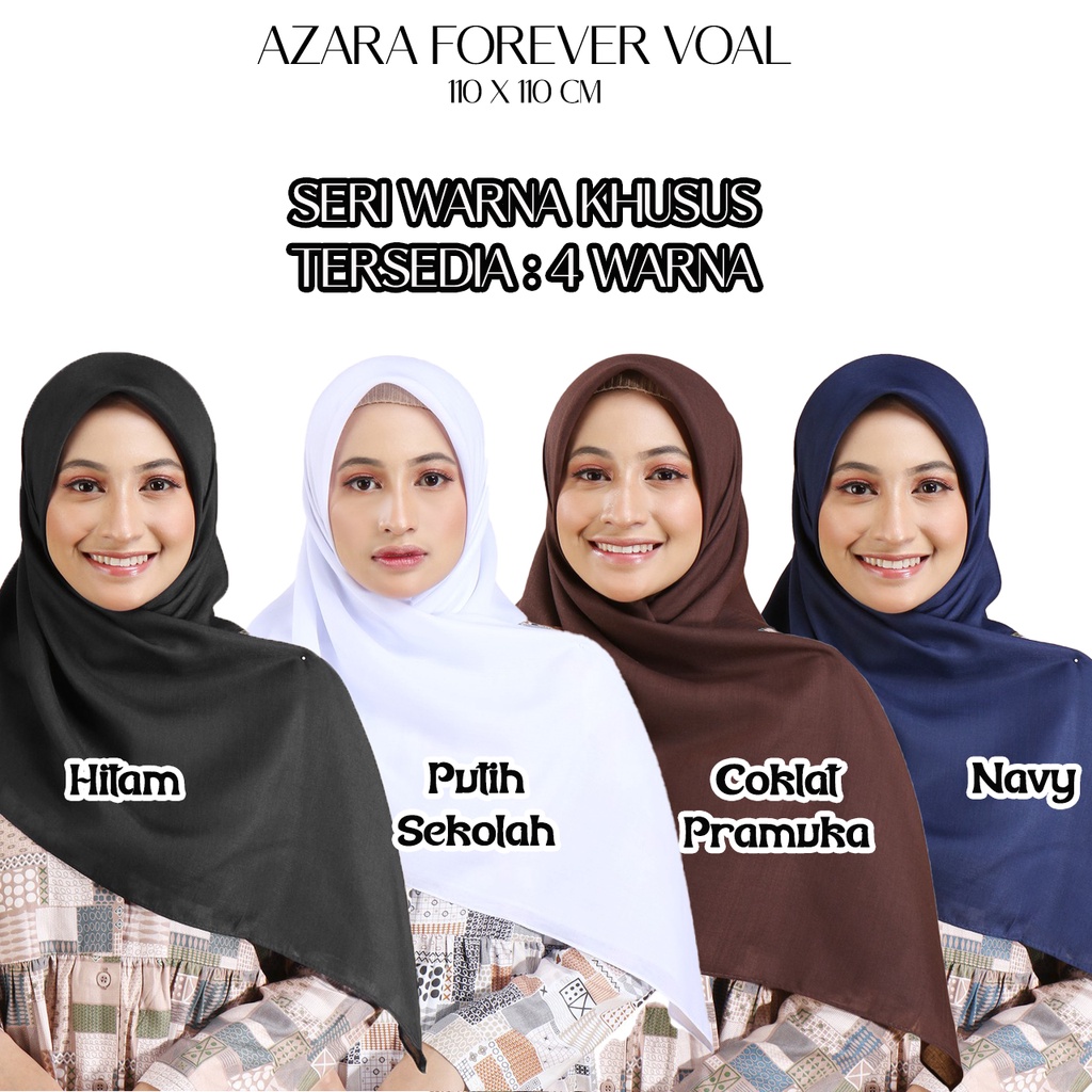 Jual Jilbab Voal Basic Umama Forever Voal Azara Warna Khusus Hitam Putih Bersih Sekolah Coklat ...
