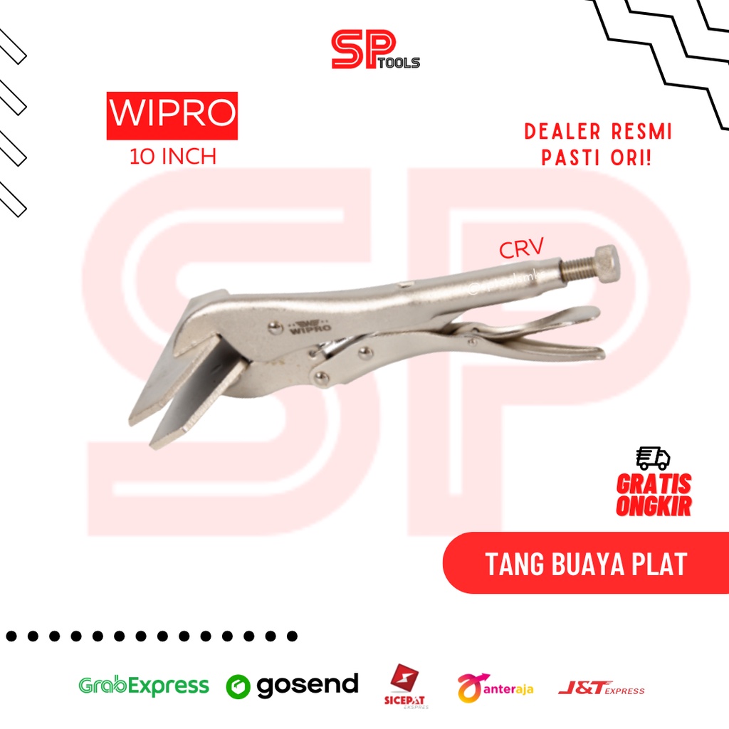 Jual TANG BUAYA MODEL PLAT PENJEPIT 10" 10 INCH CRV WIPRO | Shopee ...