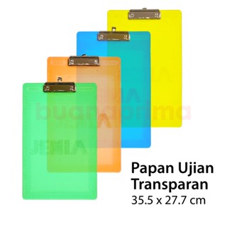 Jual Papan Ujian Transparan F4 Folio Jenia Papan Jalan Warna Clipboard ...
