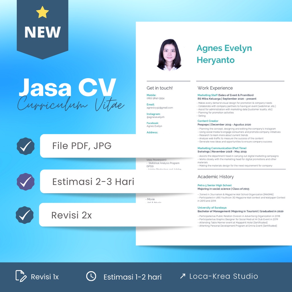Jual Jasa Pembuatan CV | Design CV ATS | Surat Lamaran Kerja | Shopee ...