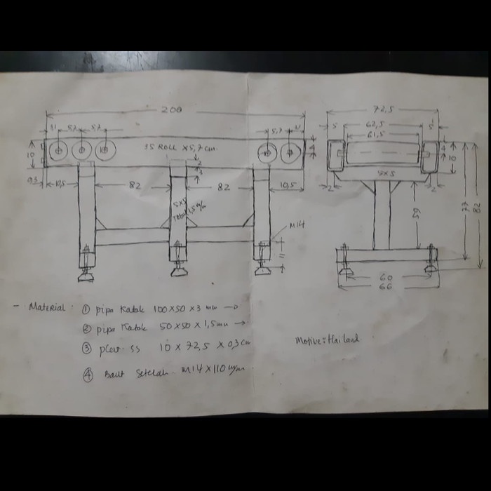 Jual Frame Rangka Meja Conv roller pvc pipa Holow stainless steel ...