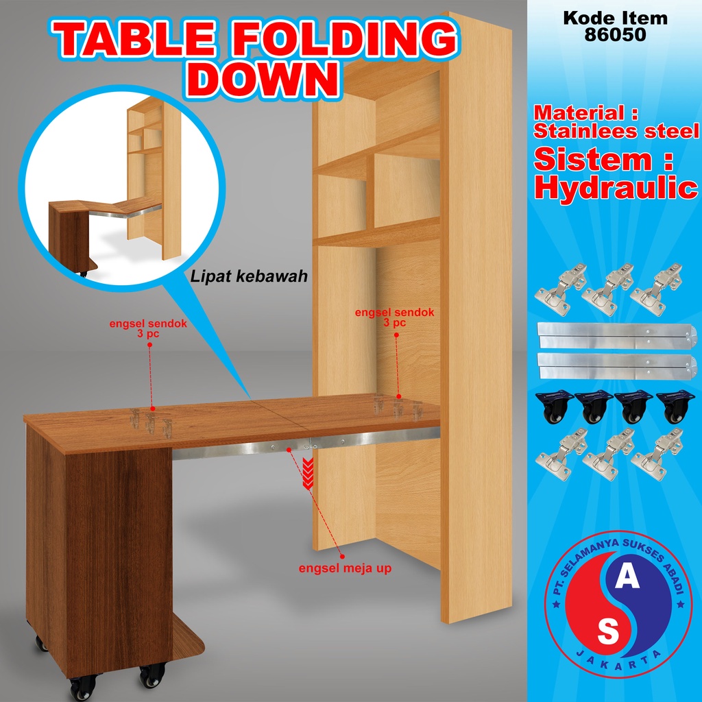 Jual Engsel Meja Lipat Bawah Table Fold Down Winston Hardware | Shopee ...