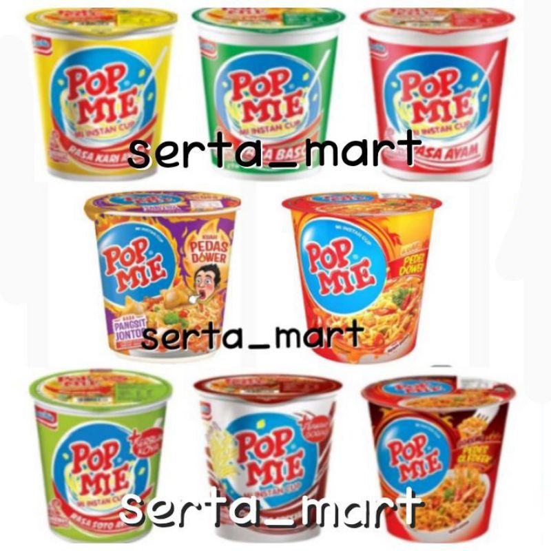 Jual Pop Mie Mi Instan Cup Kuah / Goreng 75gr - Pop Mie Mini 38gr Soto ...