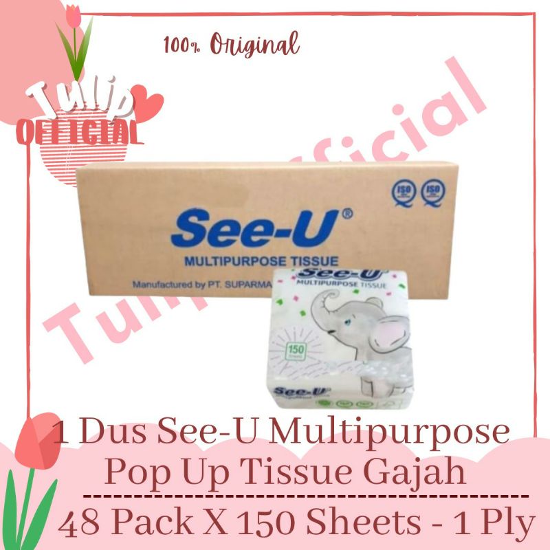 Jual 1 Dus Tisu Tissue See-U Pop Up Gajah 48 Pack 150 Sheets | Shopee ...