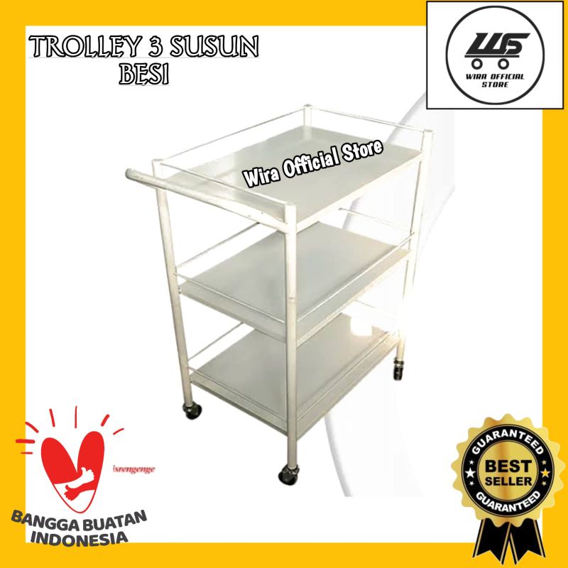 Jual Trolley Troli Instrument 3 Susun - Meja Troli Instrument 3 Rak ...