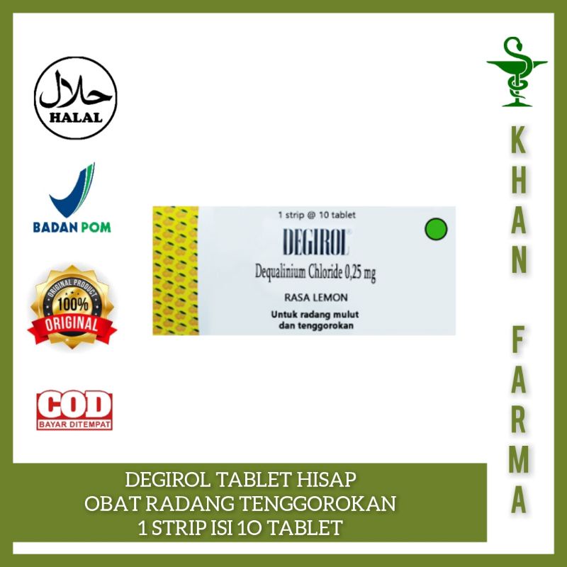 Jual DEGIROL TABLET HISAP OBAT RADANG TENGGOROKAN 1 STRIP ISI 1O TABLET ...