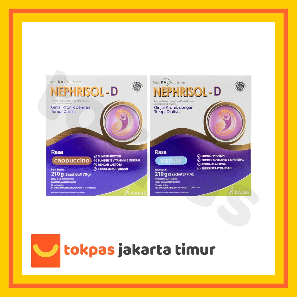 Jual Nephrisol-D Vanila 210 gram - Susu Pasien Ginjal Dialisis | Shopee ...