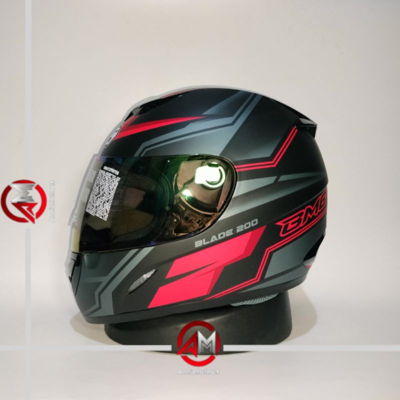 Jual HELM BMC BLADE 200 #9 BLACK DOFF RED VISOR RAINBOW BMC HELM BLADE ...