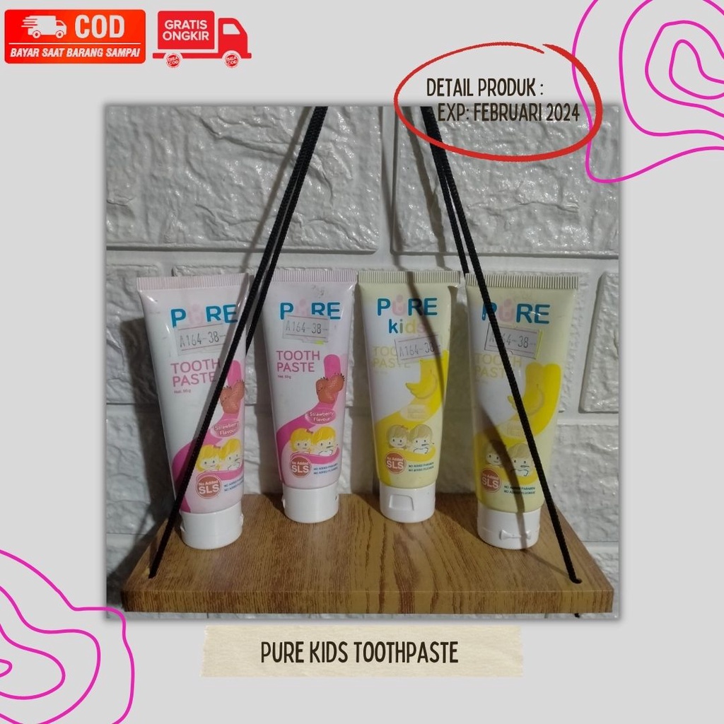 Jual Pure Kids Tooth Paste - 50gr / Odol merek PURE / Pasta Gigi Untuk Anak PURE | Shopee Indonesia