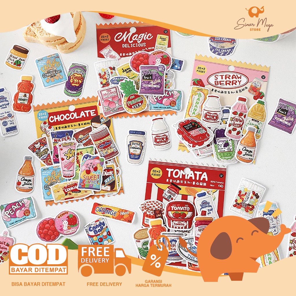 Jual Packaging Collection Flake Stickers / Sticker Stiker Tempel Motif ...
