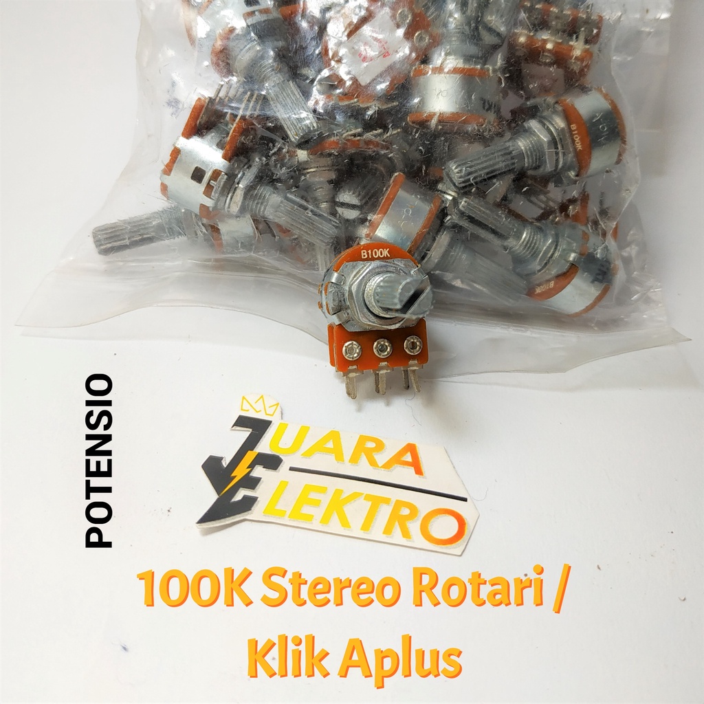 Jual Potensio 100K Stereo Rotari / Klik Aplus | Potensiometer Stereo ...