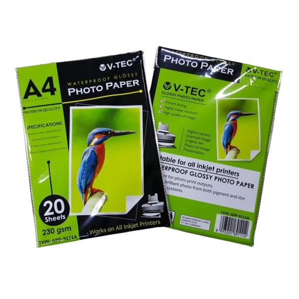 Jual Kertas Foto / Glossy Photo / Photo Paper V-TEC 120 230 Gr | Shopee ...