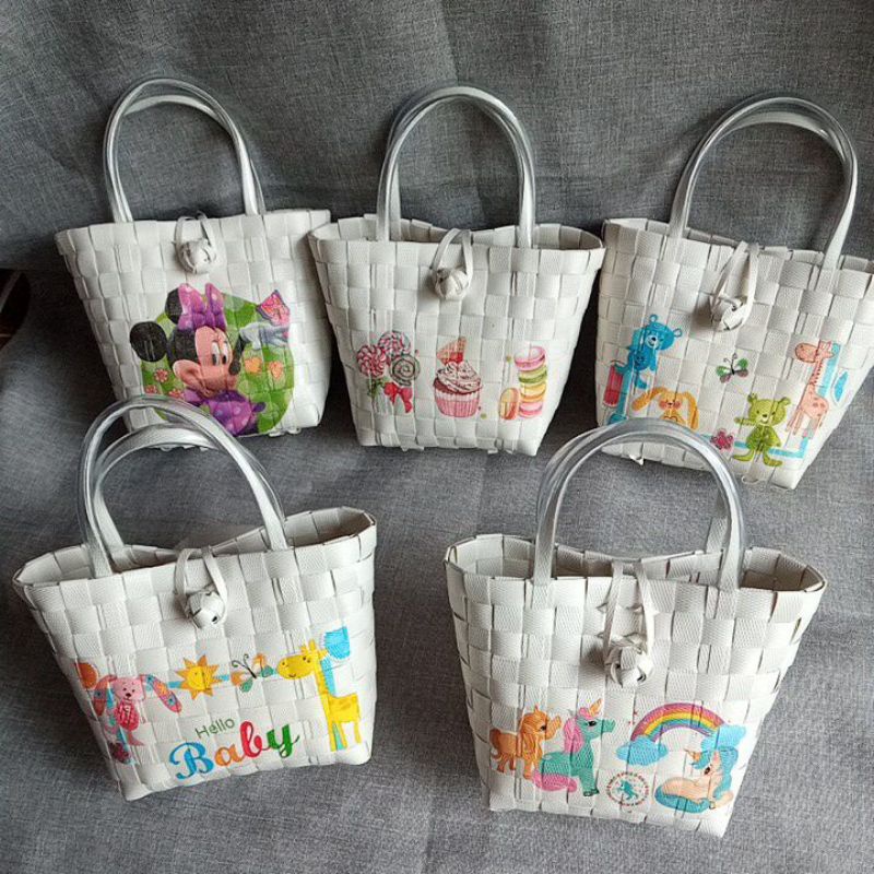 Jual tas anyaman super mini decoupage pengait, tas lucu, tas ultah, tas ...