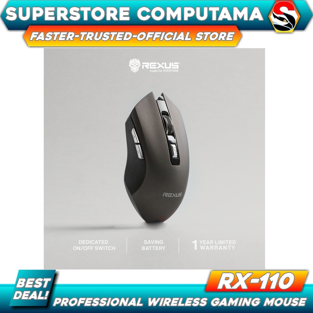 Jual Rexus RX110 / RX-110 Xierra Professional Wireless Gaming Mouse ...