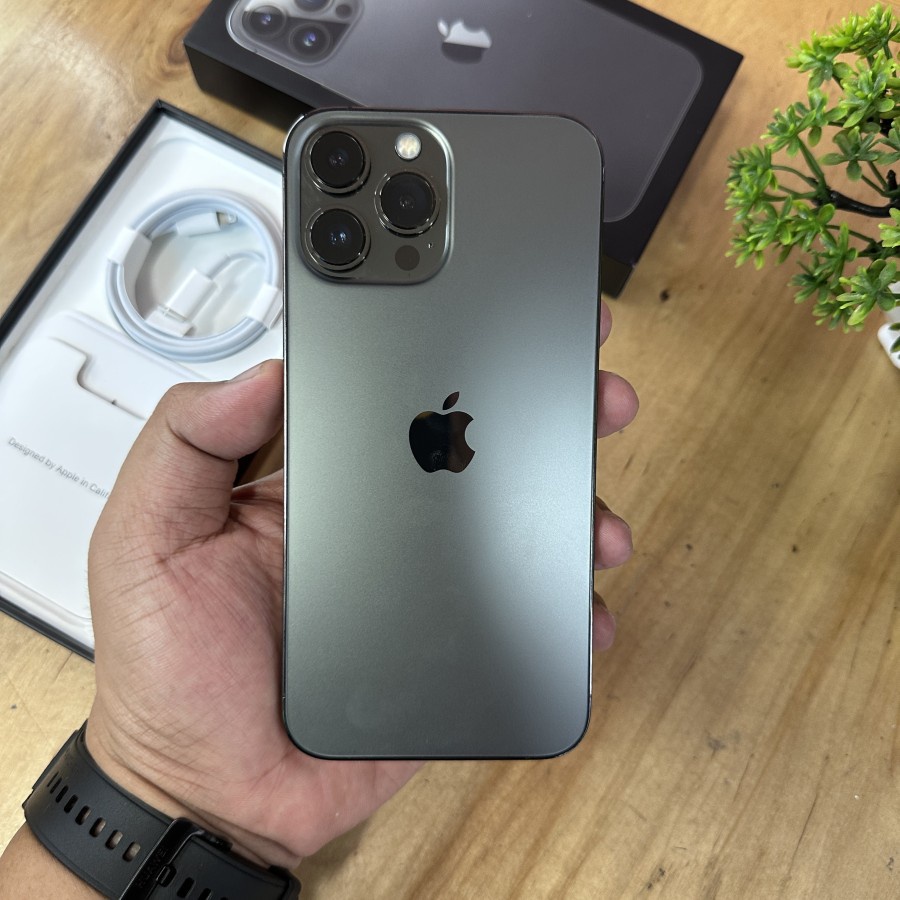 Jual iPhone 13 Pro max 256GB Dual nano sim Graphite Super Mulus terdaftar | Shopee Indonesia