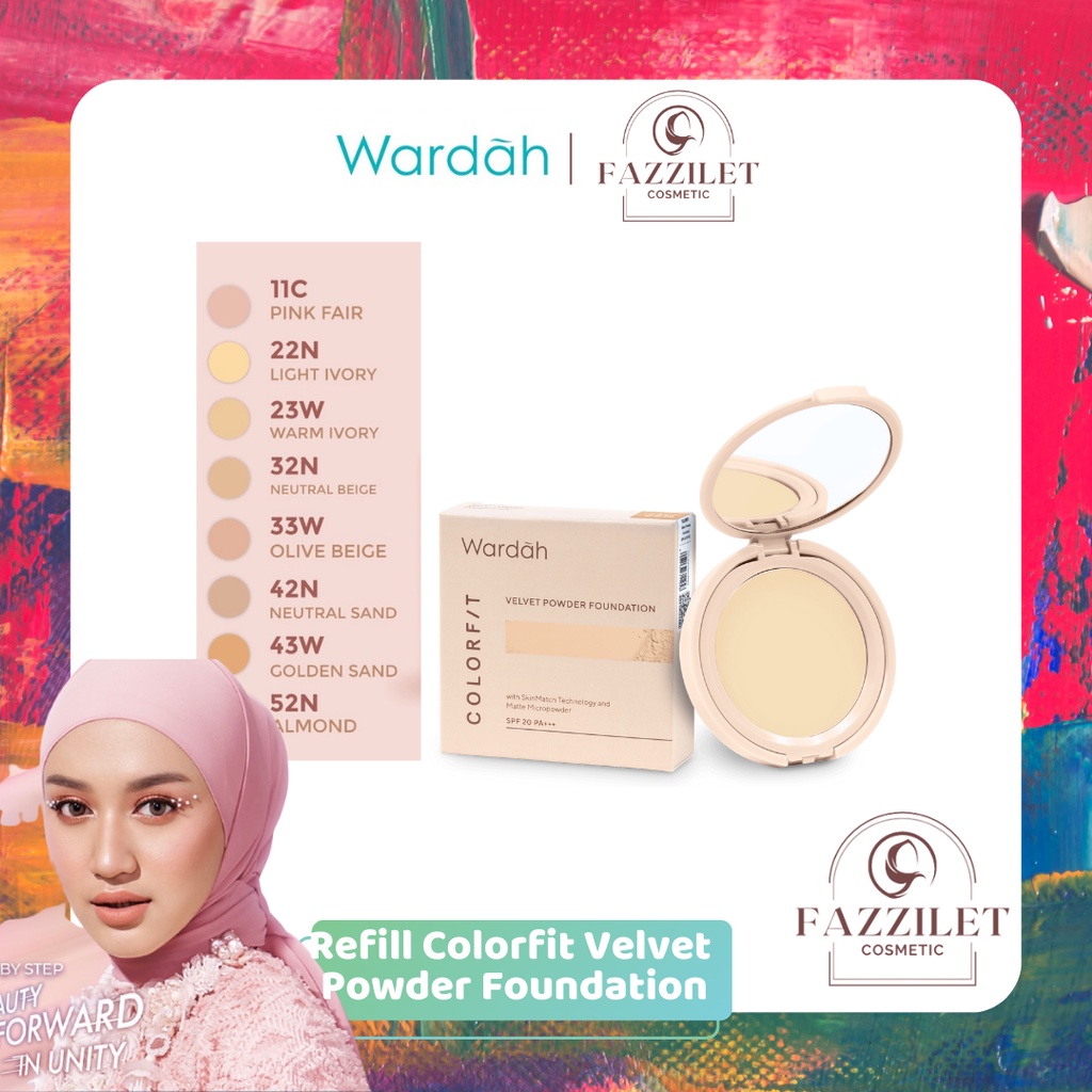 Jual Wardah Colorfit Velvet Powder Foundation 11 g (REFILL) | Shopee ...