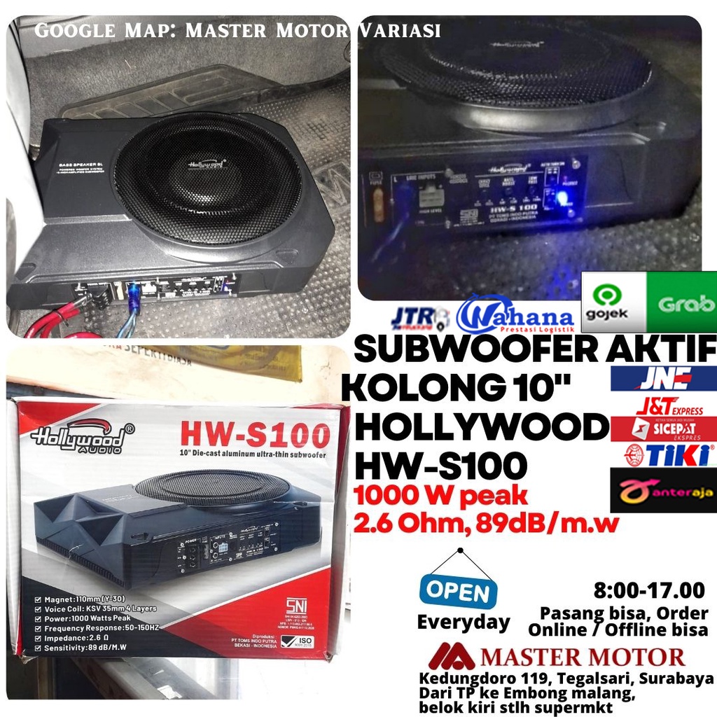 Jual Subwoofer Aktif Kolong Mobil 10" Hollywood HW S10 1000W max power ...