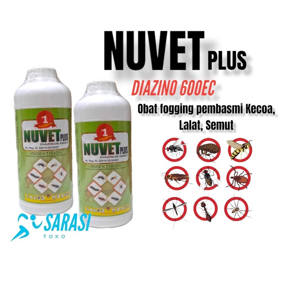 Jual Nuvet Plus 600 EC Obat Fogging Pembasmi nyamuk, kecoa, lalat dan ...