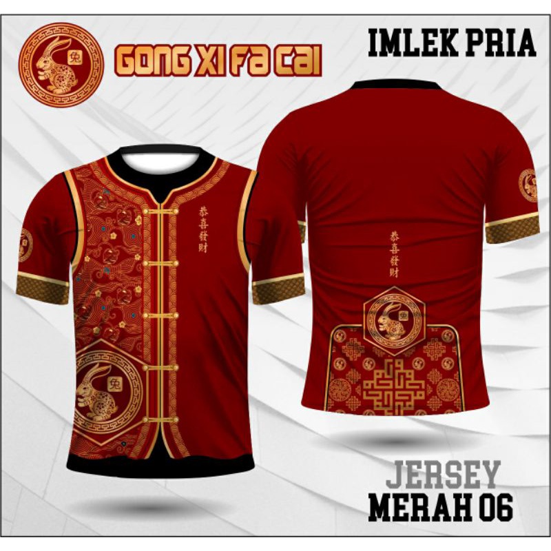 Jual baju cheongsam pria Jersey Imlek pria 2023 cheongsam free nama dan ...