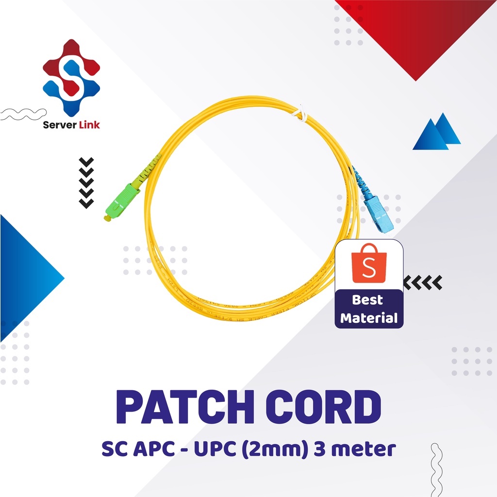 Jual Patch Cord Kabel SC APC-UPC 2mm 3 Meter | Shopee Indonesia