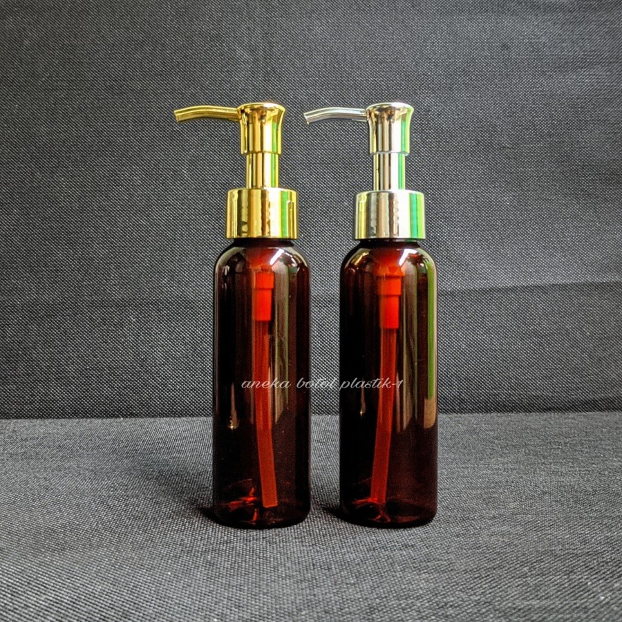 Jual Botol Pump 100ml Pump Luxury Gold Silver / Botol 100ml Pet Coklat Tutup Pump | Shopee Indonesia
