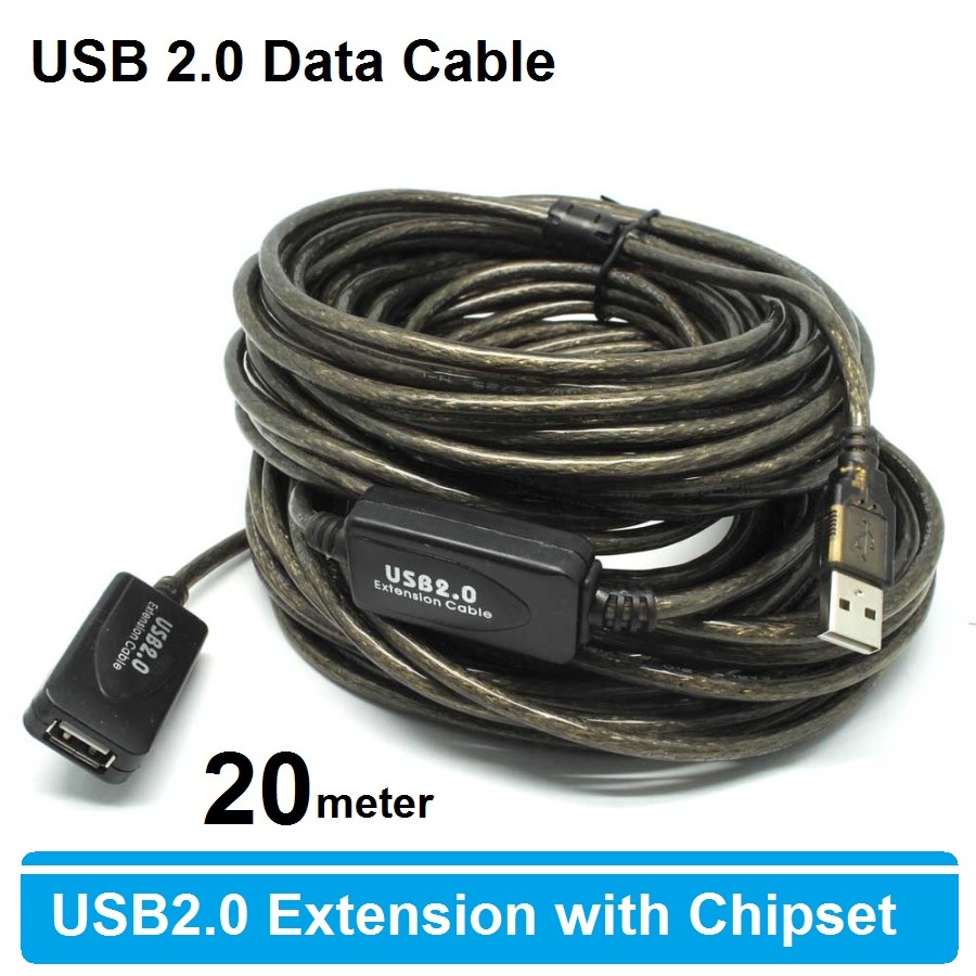 Jual Kabel USB 2.0 Extender with Chipset Extension 20M | Shopee Indonesia