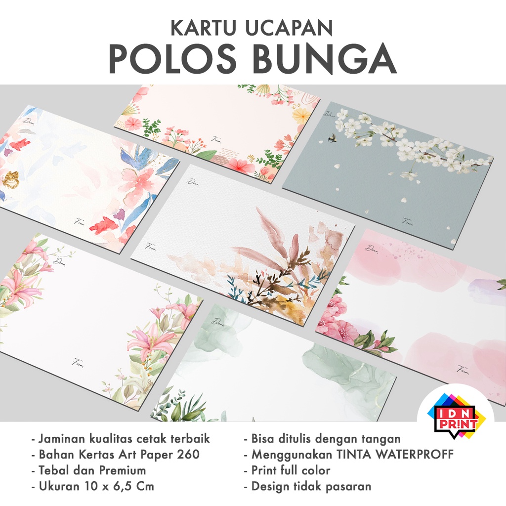 Jual KARTU UCAPAN POLOS BUNGA - GREETING CARDS - KARTU UCAPAN ESTETIK ...