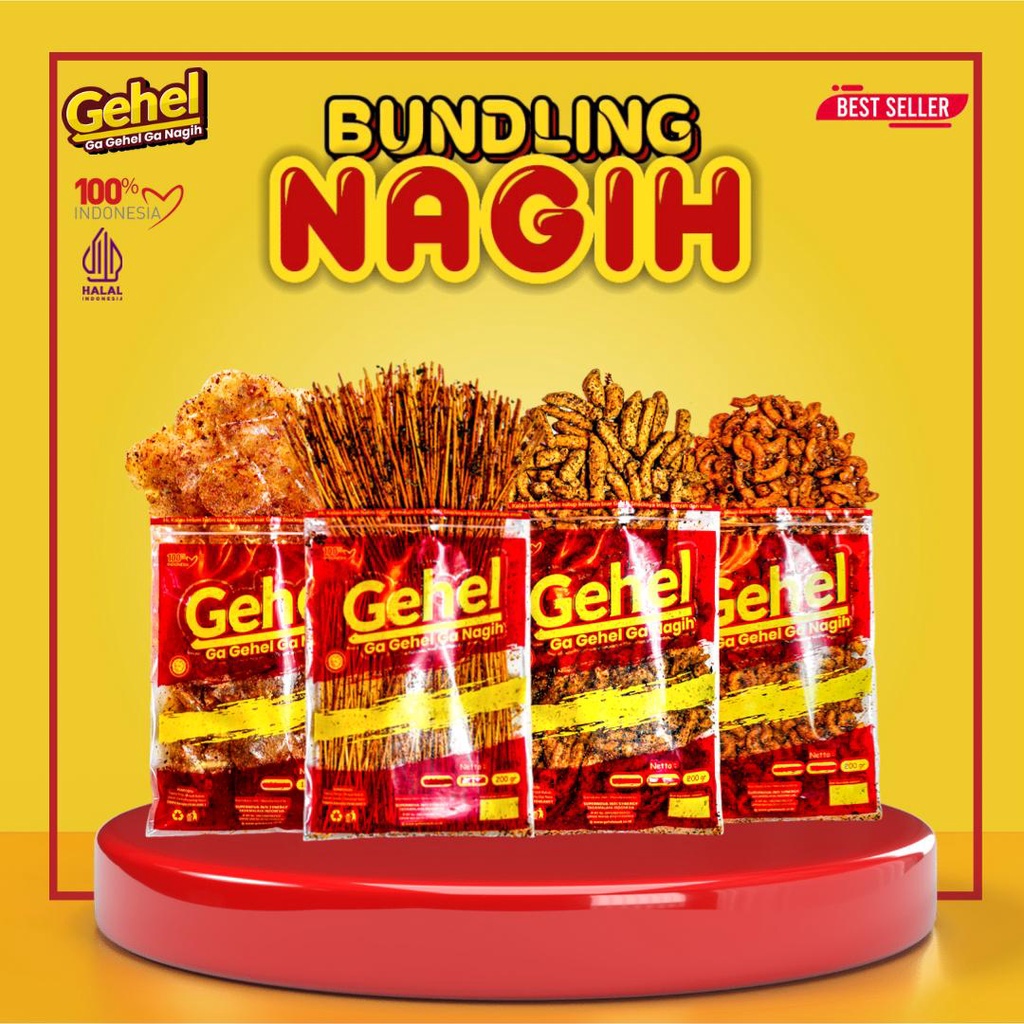 Jual Gehel Paket Bundling Nagih- Cemilan Mie Lidi,Kripca,Basreng ...