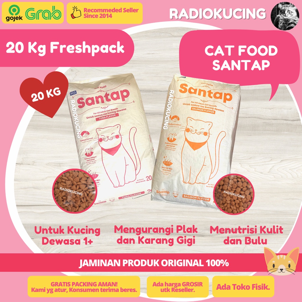 Jual Santap 20 KG Freshpack Karung Tuna Salmon Cat Food Makanan Kucing ...