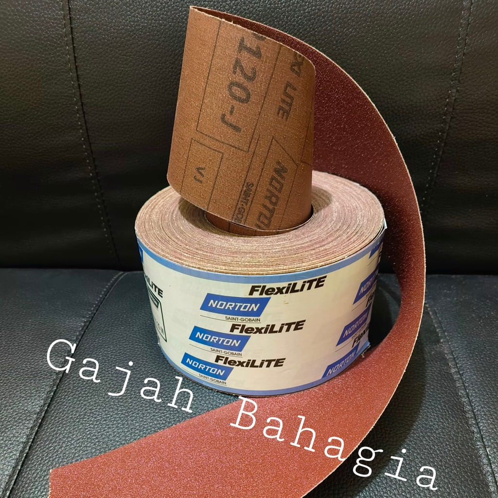 Jual Amplas roll NORTON FlexiLITE 10 cm x 25 meter Amplas kain rol ...