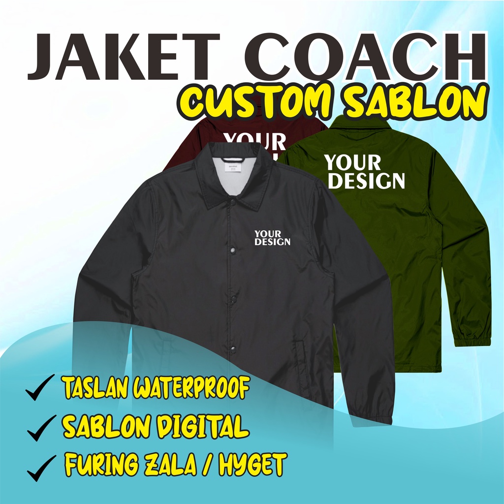 Jual JAKET COACH CUSTOM SABLON SATUAN/LUSINAN | Shopee Indonesia
