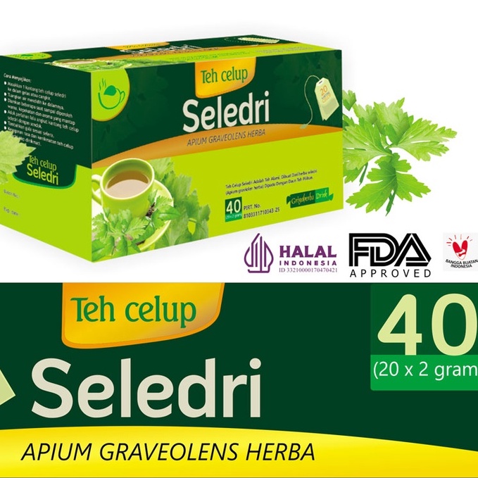 Jual Teh seledri herbal turunkan darah tinggi hypertensi isi 20 kantong ...