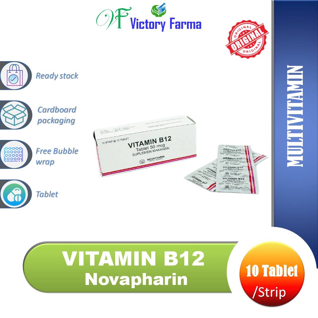 Jual Vitamin B12 Novapharin strip @ 10 Tablet/ multivitamin | Shopee Indonesia