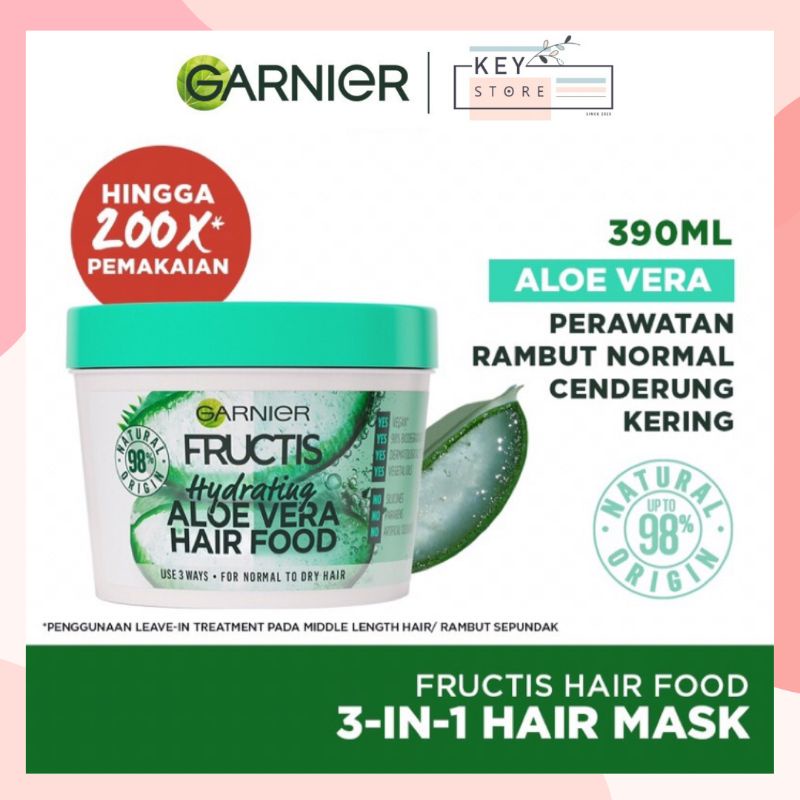 Jual Garnier Fructis Aloe Vera Hair Food Hair 3 in 1 Treatment 390ML ...