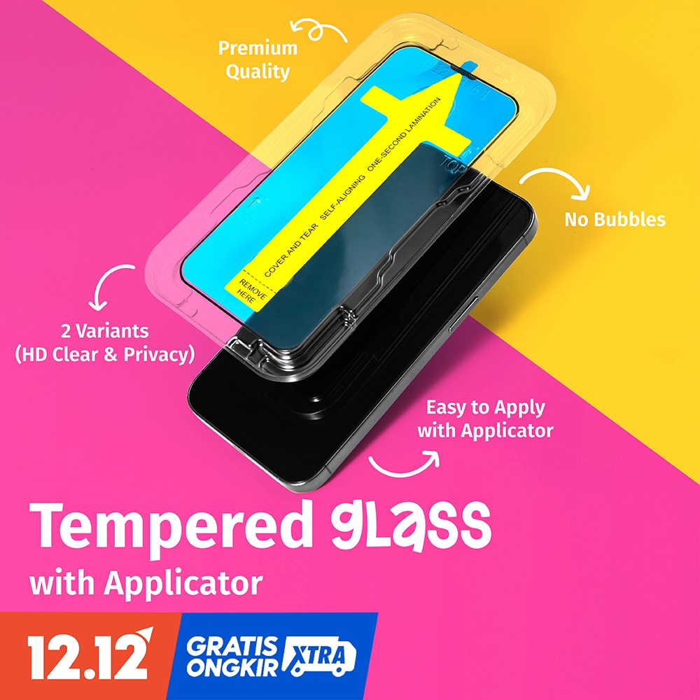 Jual Paddy Tempered Glass with Applicator Screen Protector Iphone (X s ...