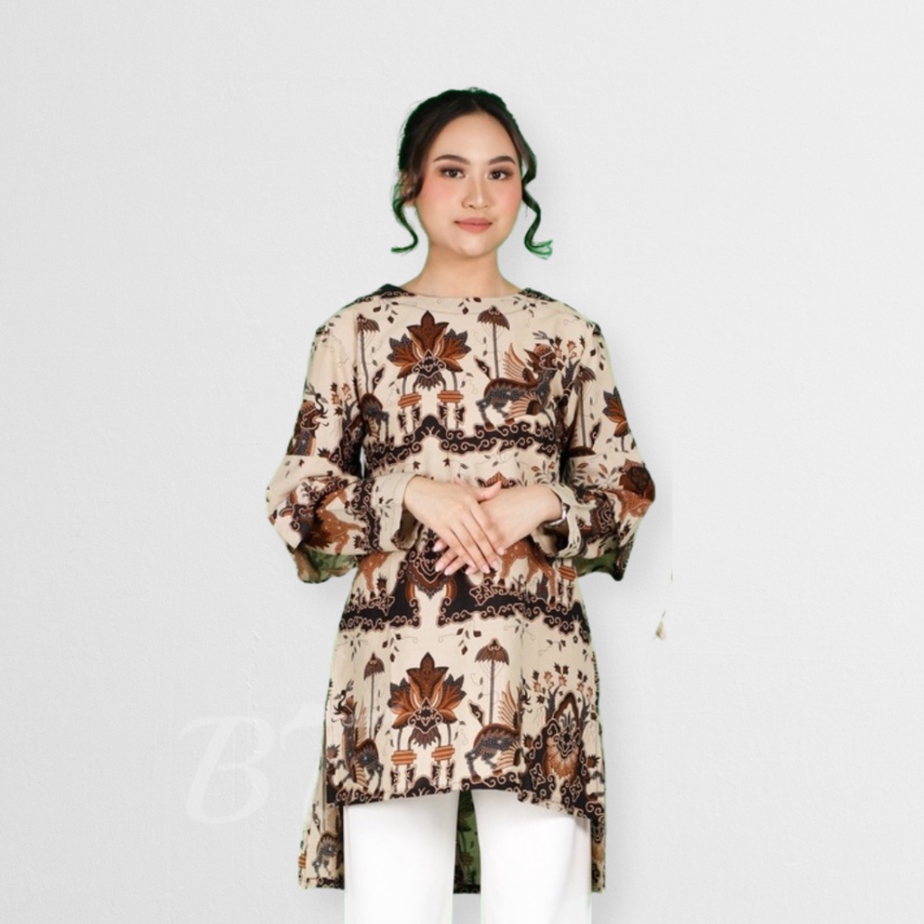 Jual BATIK TRUSMI Atasan Wanita Batik Tunik Dress Batik Mega Mendung ...
