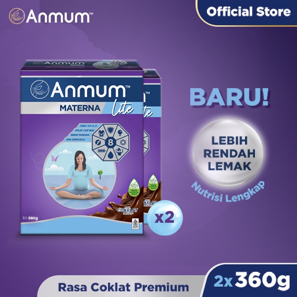 Jual Anmum Materna Lite Susu Nutrisi Ibu Hamil Rendah Lemak Cokelat 2 x ...