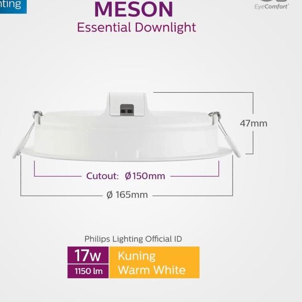 Jual Philip Downlight - 59466 MESON 150 17W 30K WH Recessed LED Kuning ...