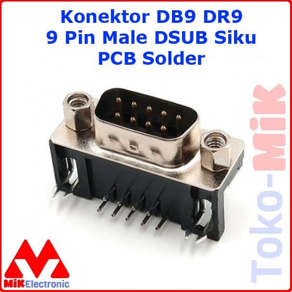 Jual Konektor DR9 DR 9 DB9 DB 9 Male COM Serial DSUB PCB Siku Solder DR9M | Shopee Indonesia
