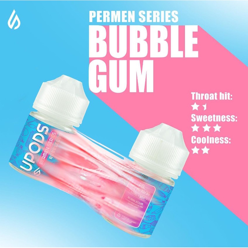 Jual UPODS PERMEN SERIES BUBBLE GUM LIQUID 60ML BUBBLEGUM | Shopee ...
