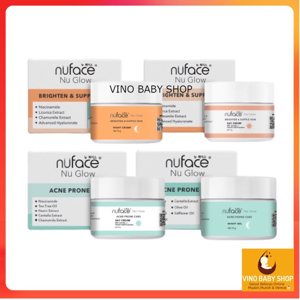 Jual ASLI Nuface Nu Glow Brighten & Supple Skin Day & Night Cream Nu ...